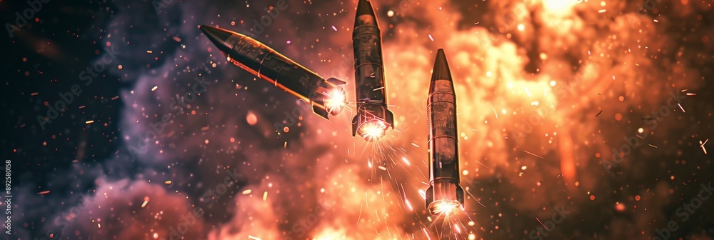 Nuclear Missile Launch: Countdown to Destruction - A fiery explosion ...