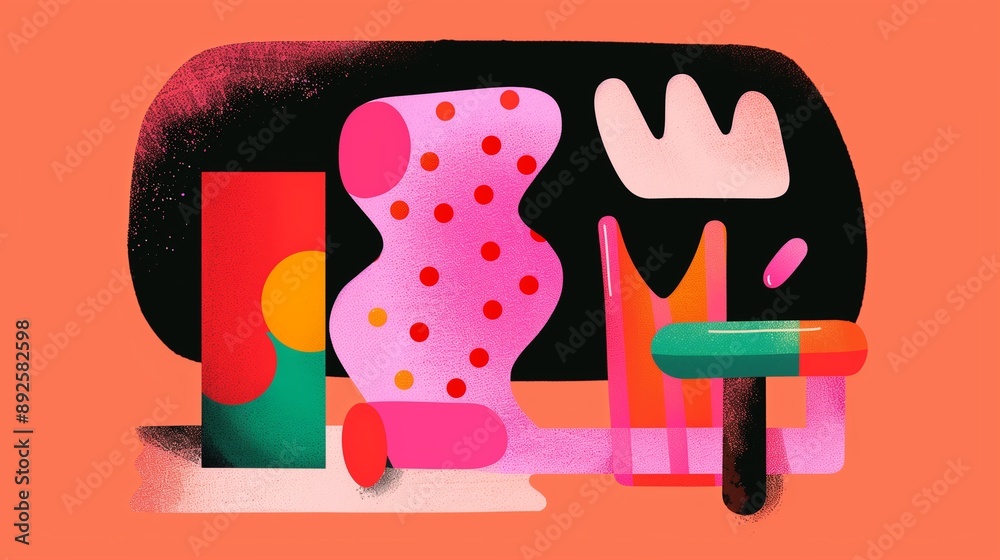 Abstract composition illustrating the concept of brand guidelines with ...
