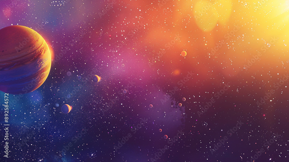 Solar system planets in deep space. Solar system planet, comet, sun and ...