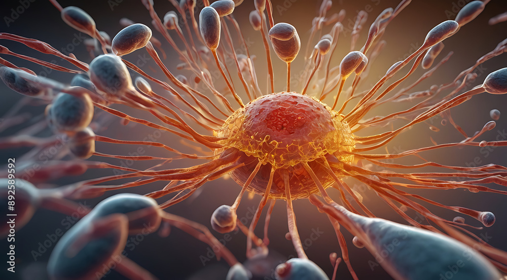 An illustration of stem cells transforming into different types of ...