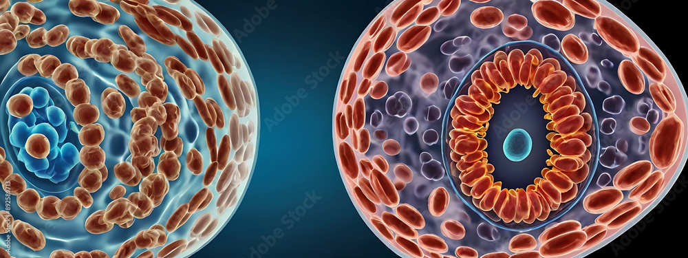 An illustration of stem cells transforming into different types of ...