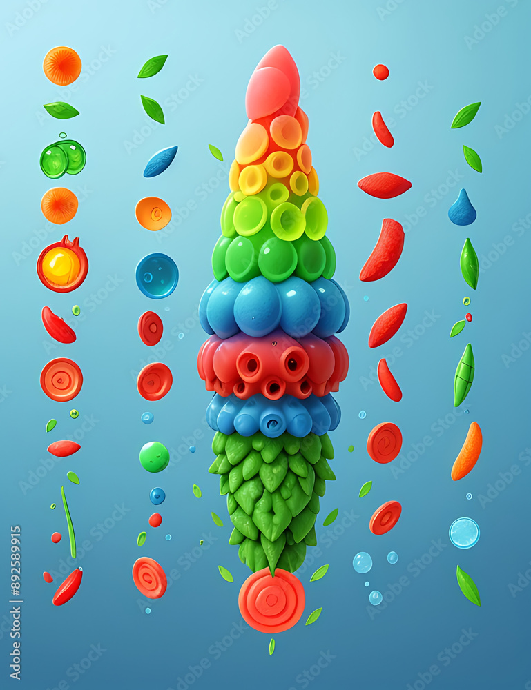 An illustration of stem cells transforming into different types of ...