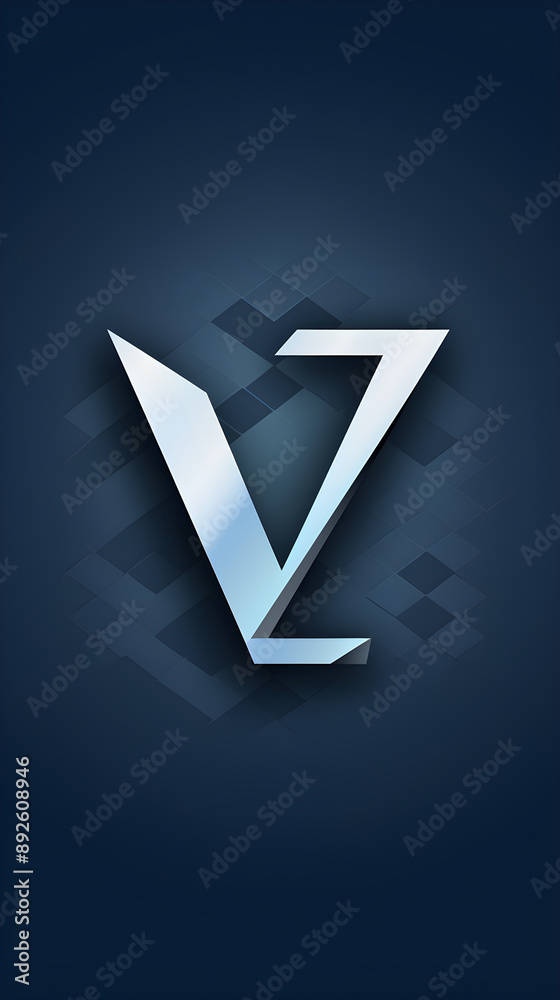 Dynamic Visual Representation of a Navy Blue DV Symbol on a Grey and ...
