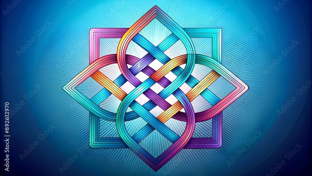 A Tapestry of Patterns: An Abstract Drawing of Interlocking Shapes and ...