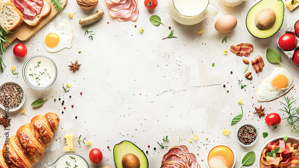 Prepare of breakfast food menu with fresh ingredients.homemade cooking ...