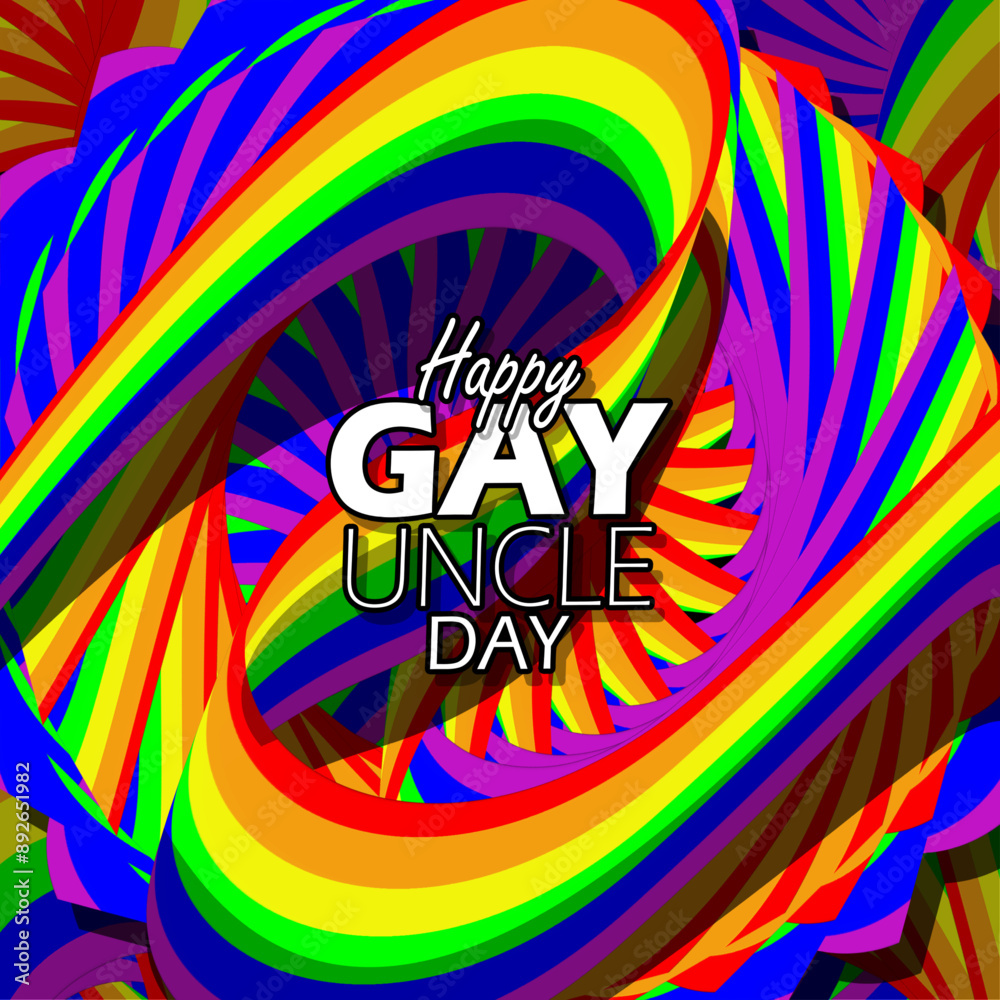 Gay Uncles Day event banner. LGBT flags and ribbons with bold text to ...