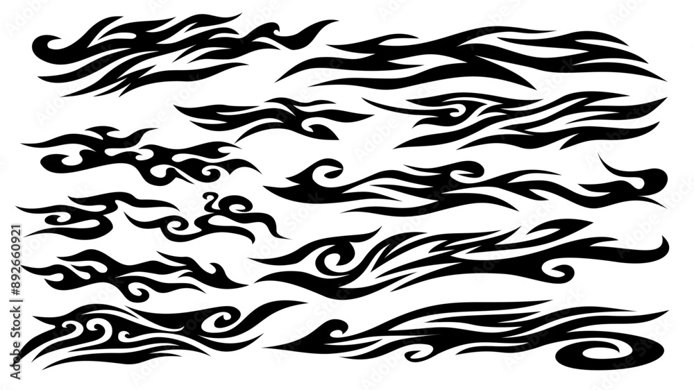 tribal fire symbol design. fire flame vector illustration. Flame decal ...