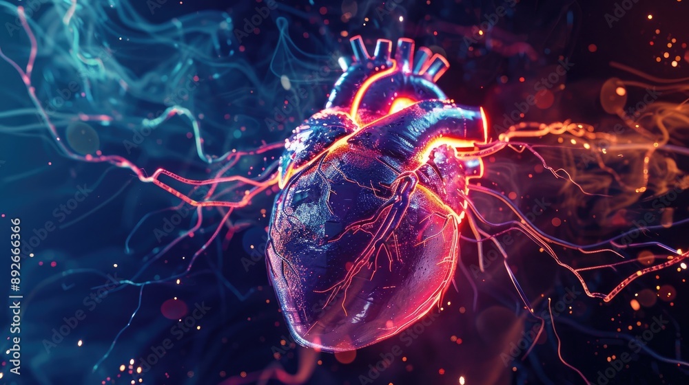 Heart with electrical impulses shown, emphasizing the importance of the ...