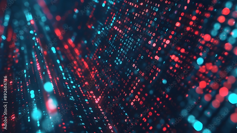 Binary Data Software Programming Code Background. Random Parts of Program Code. Digital Data ...