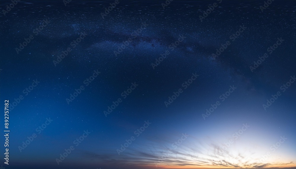 panorama of a dark blue sunset sky at night with stars hdr render use ...