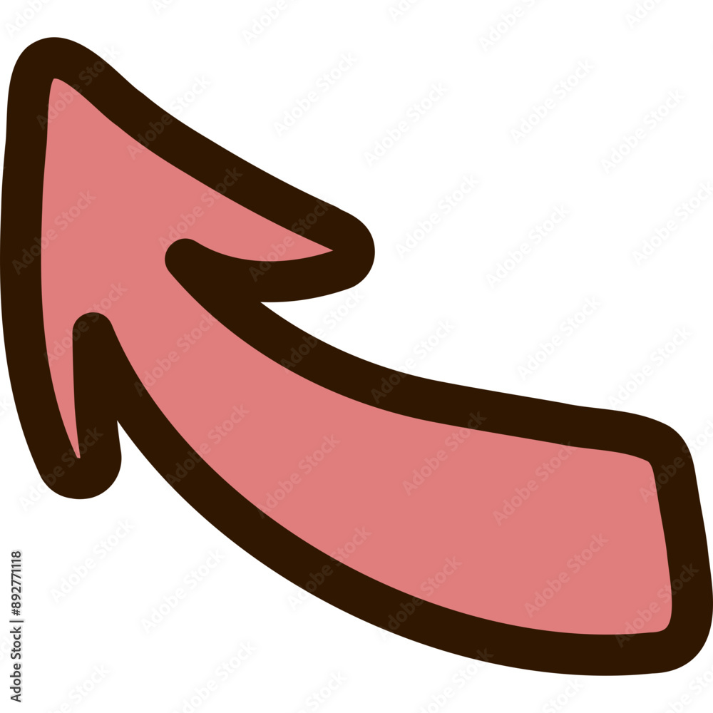 Cute comic arrow pointing to the up and left. Bold and funky arrow with ...