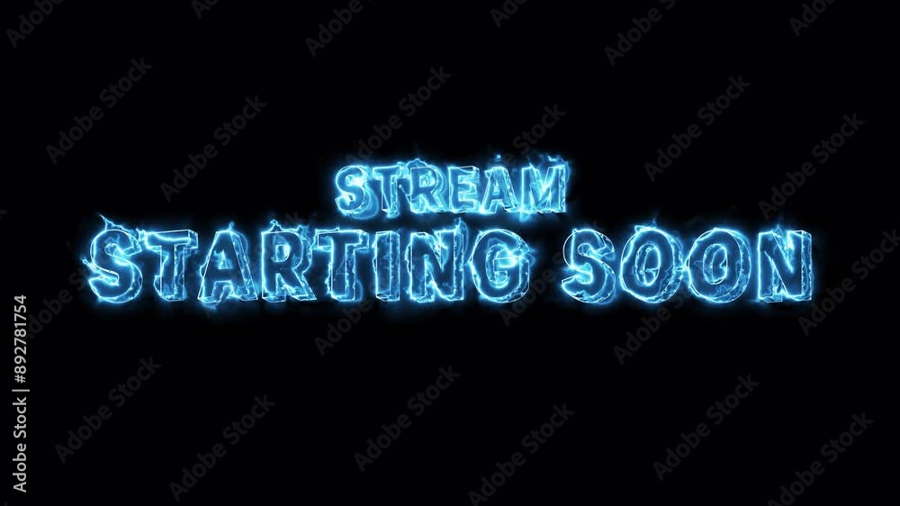 Stream starting soon neon text animation suitable for video live ...