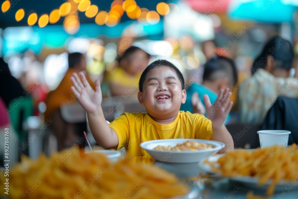 Capturing child joy and tradition family gathering candles. Cheerful ...
