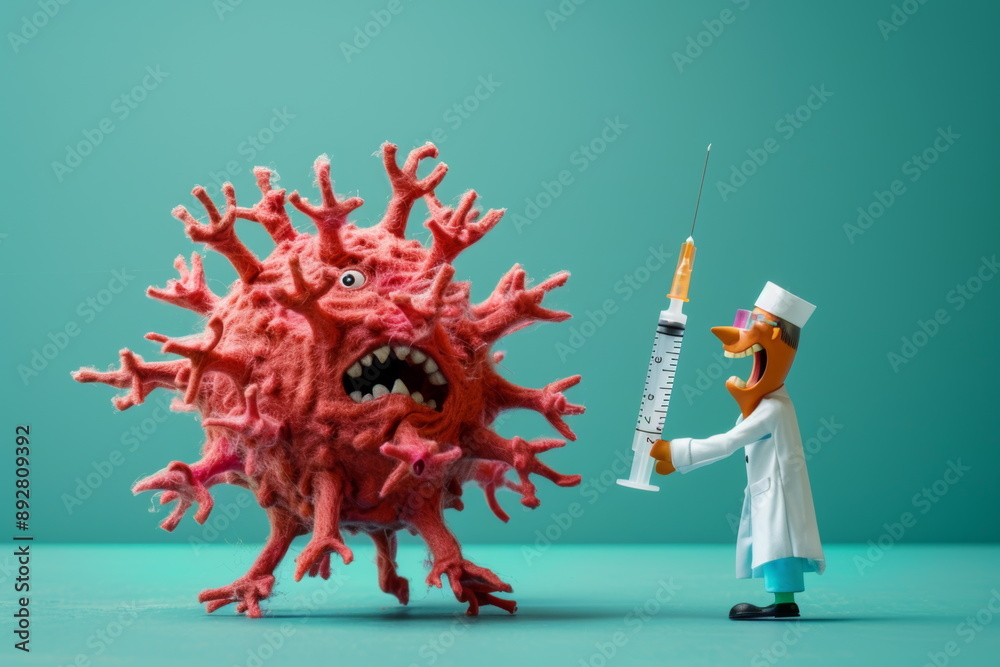 Vivid portrayal of scared bacterium being approached. Unique portrayal ...