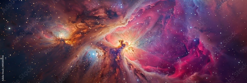 Ethereal double exposure image of the Orion Nebula,symbolizing the ...