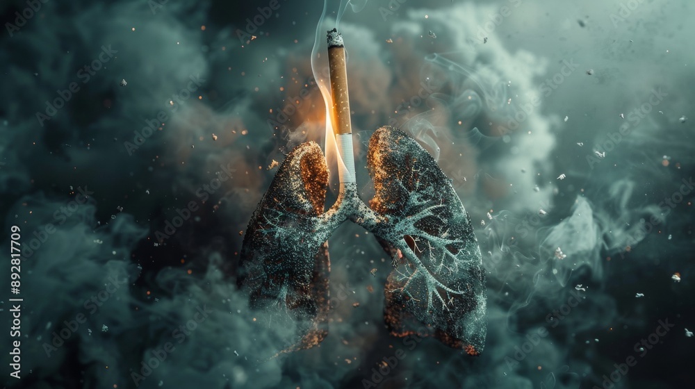 Up in Smoke Powerful Image of Lung Decay from Smoking Health Hazard ...