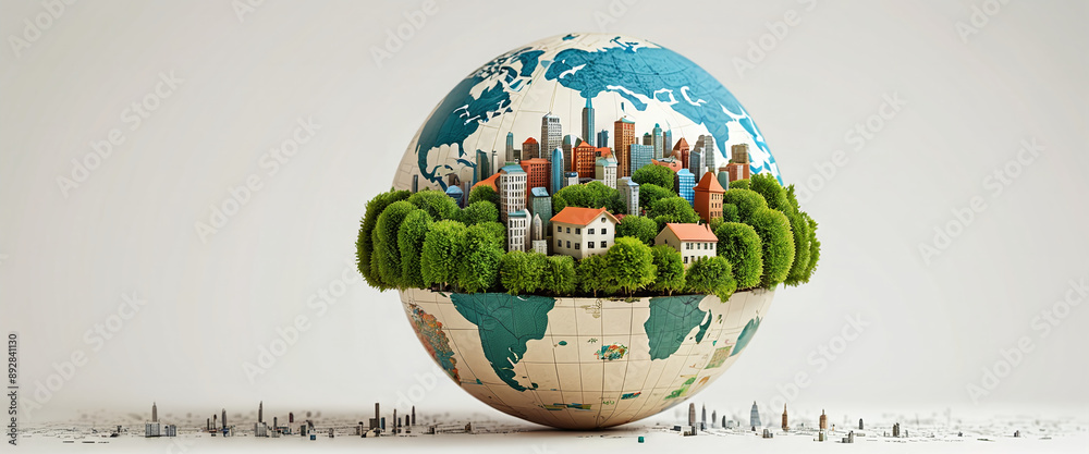 illustrative conceptual representation of planet earth in miniature ...