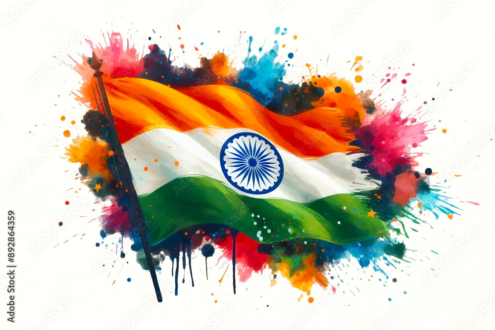 indian flag or indian tiranga flag blur color splash graphic design ...