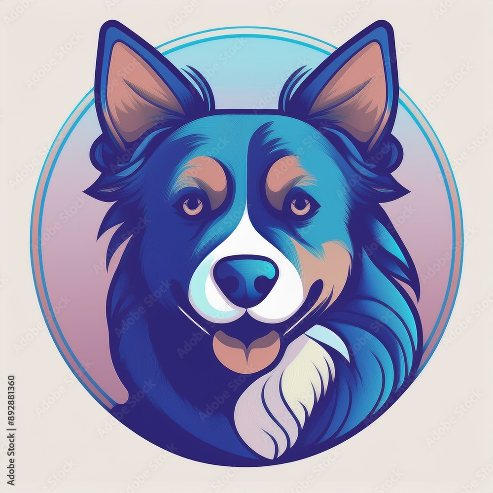 logo avec tête de petit chien en ia, mignon et confiant, animal de ...