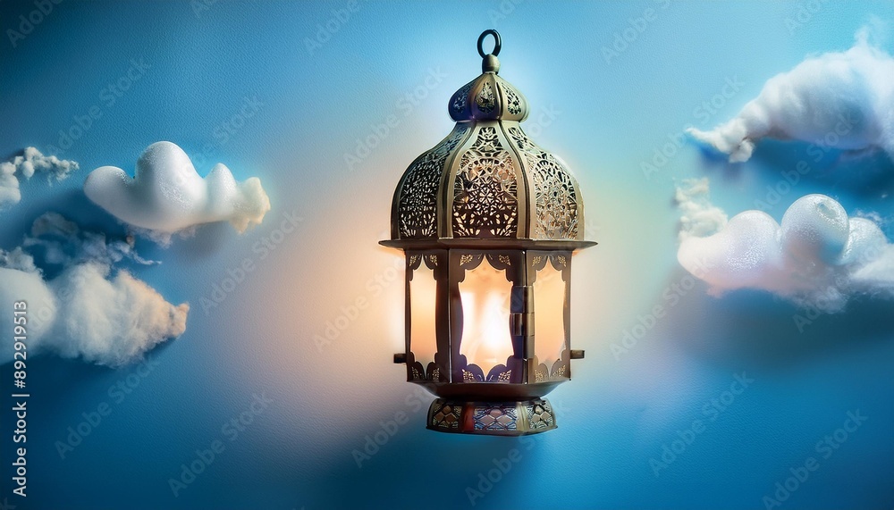 vintage touch as a serene blue background textured with abstract clouds ...