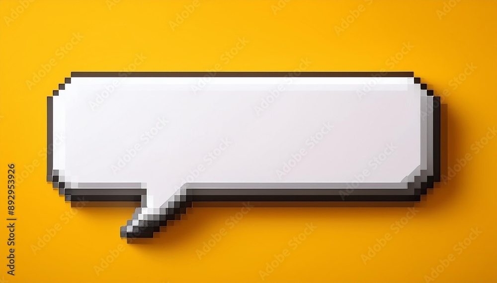 8 bit speech word bubble banner pixel art graphic desing templete ...