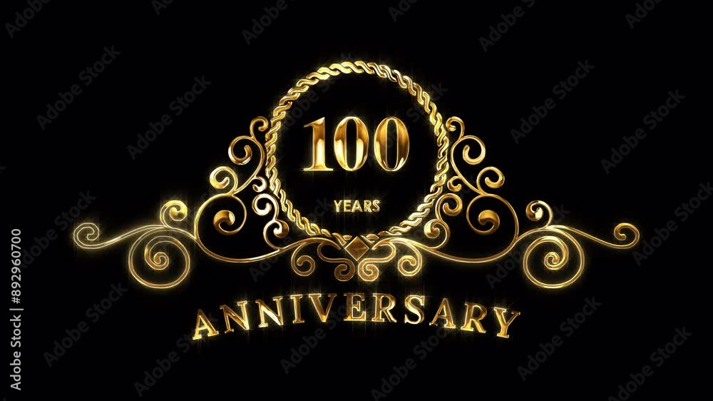100th Anniversary Celebration. Golden 100 Years Anniversary Animation ...
