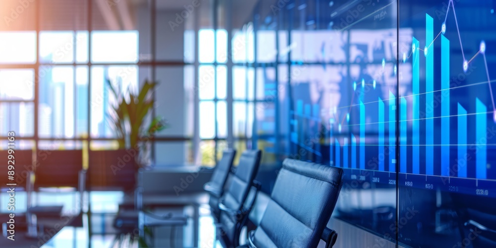 Corporate Strategy Session with Large Digital Map and Data Projections ...