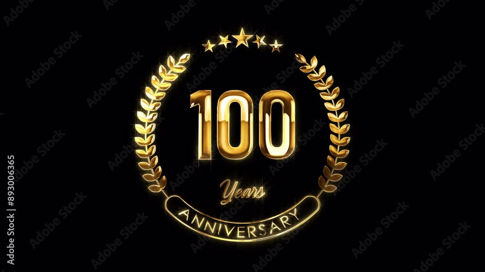100th Anniversary Celebration. Golden 100 Years Anniversary Animation ...