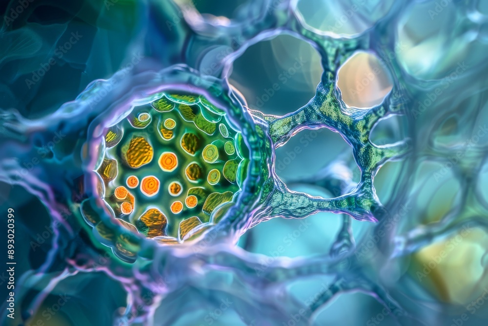 Vacuole: A close-up view of the large central vacuole in a plant cell ...