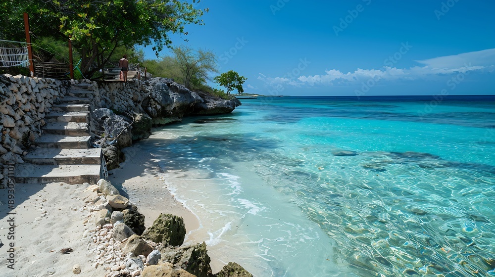 Tres Trapi Steps Triple Steps Beach Aruba A popular beach for diving ...