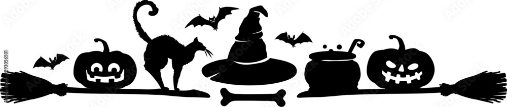 Halloween frame border and divider. Isolated vector spooky decorative ...