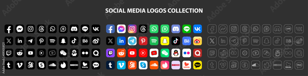 Iconos Redondos De Redes Sociales O Logotipos De Redes Sociales