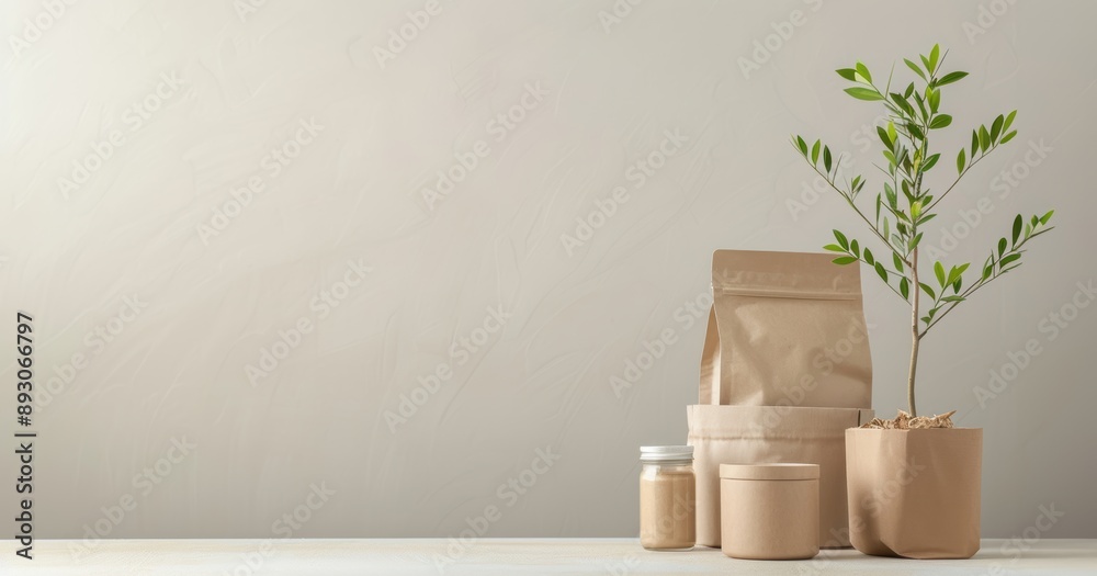 Eco-friendly paper packaging on a nature-inspired setup, ESG principles ...