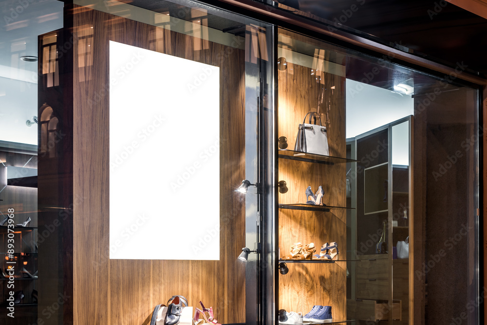 Advertising Billboard Mockup Of Boutique Window Display. Luxury Store ...
