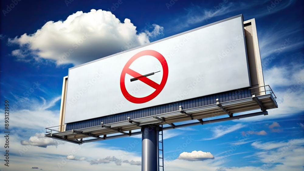 Anti-smoking billboard with warning messages against smoking from low ...
