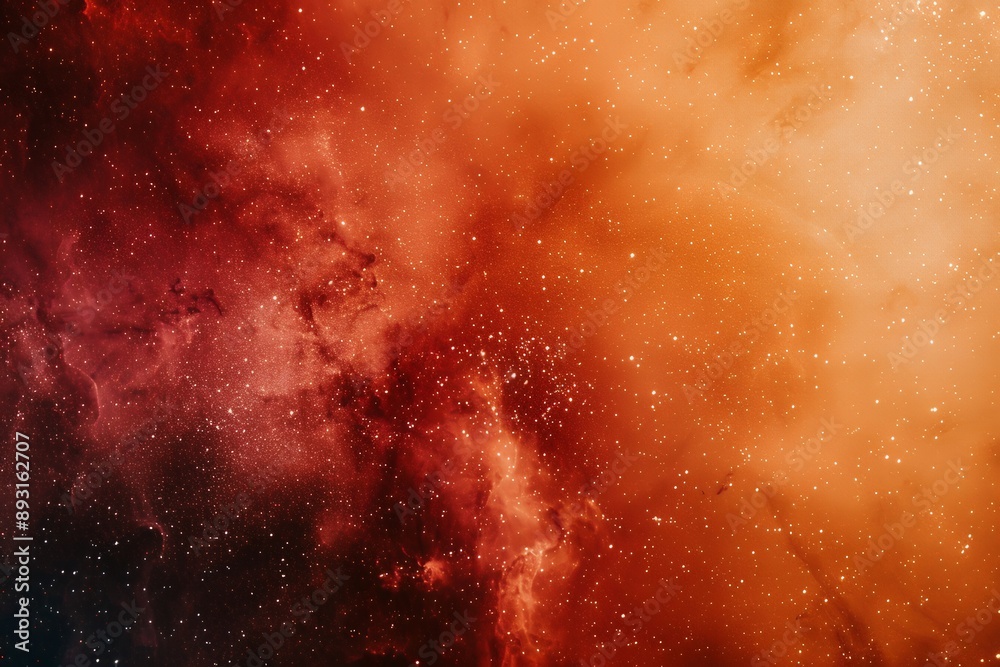 Red, Orange and Blue galaxy background with stars and nebulae. Abstract ...