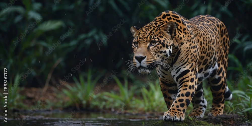 Jaguar - Panthera onca a wild cat species, the only extant member of ...