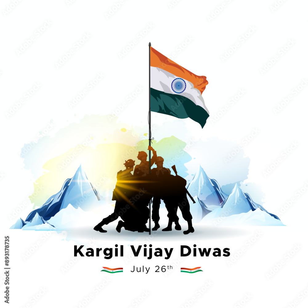 Indian Army celebrating Kargil vijay diwas or victory day. Greeting ...