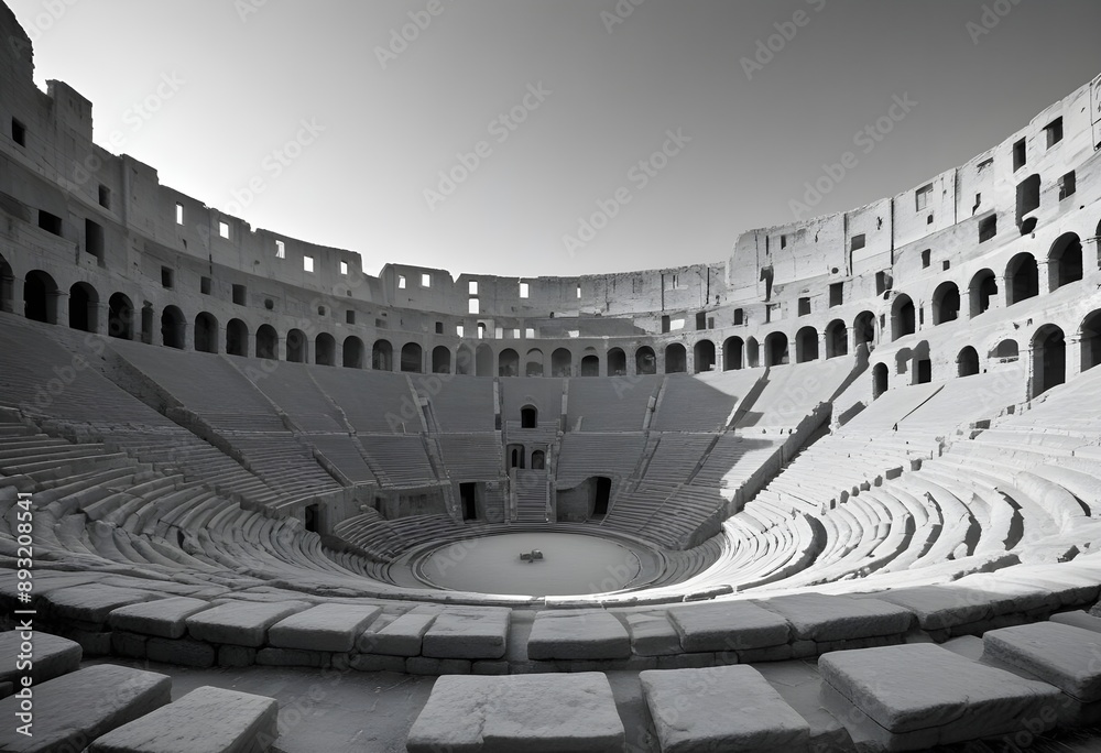 Roman amphitheater. Ancient walls of a crumbling amphitheater Stock ...