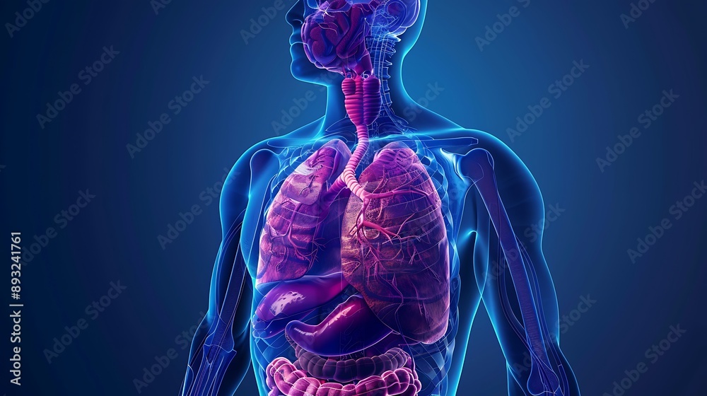 Full-length portrait photo of an informative illustration of the human ...