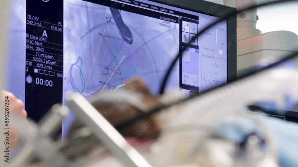 surgeon looking at a picture of a sonogram, tavi, transcatheter aortic ...