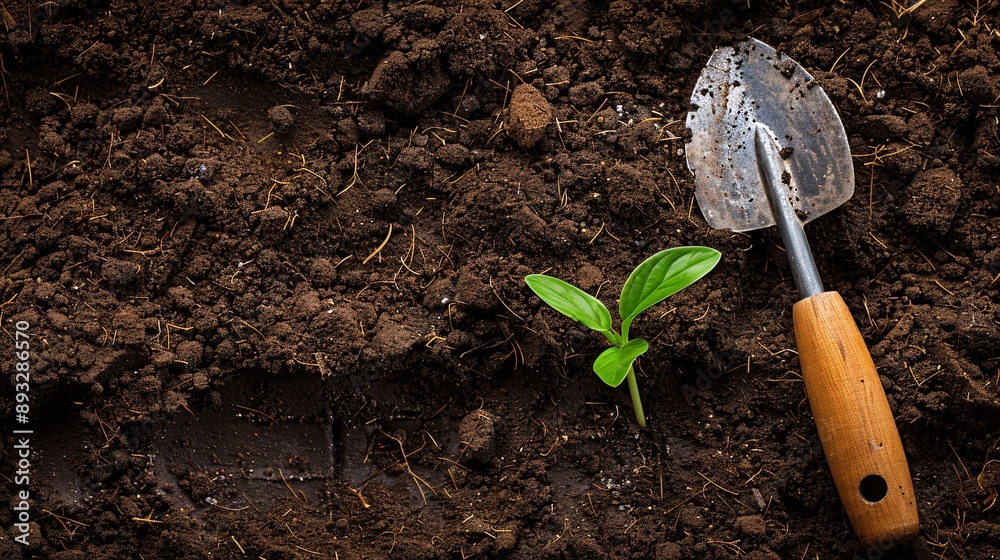 High-detail depiction of a hand trowel with a comfortable grip being ...