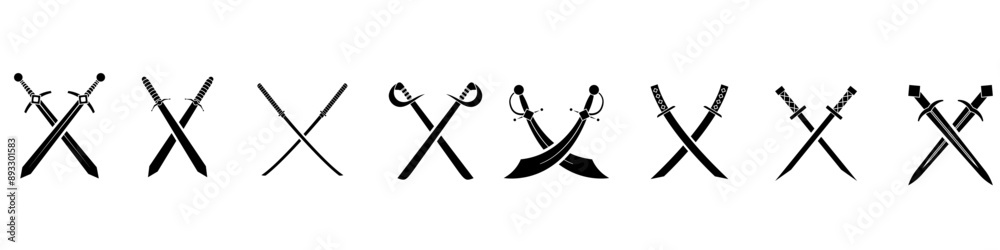 Sword icon vector set. saber illustration sign collection. weapon ...