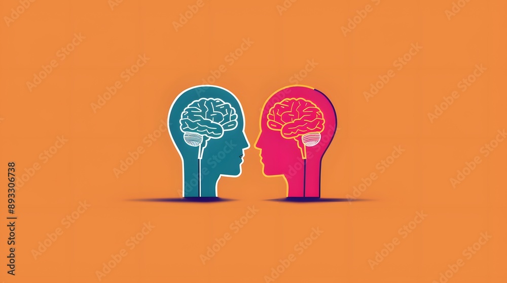 Intellectual abilities flat design front view cognitive science theme ...