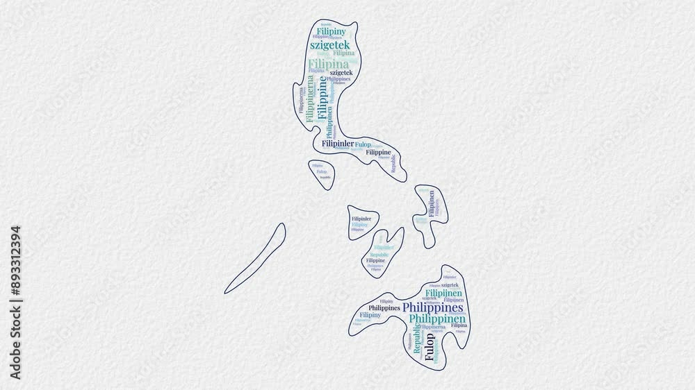 Philippines logo animation. Philippines boundary word cloud animation ...