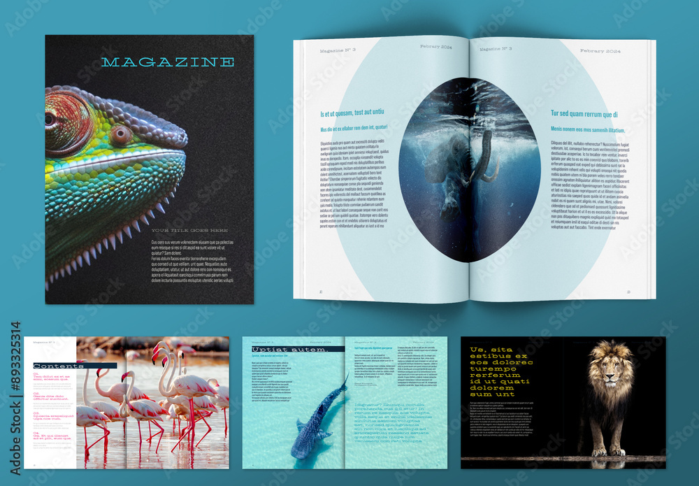 Minimalist Magazine Layout Stock Template | Adobe Stock