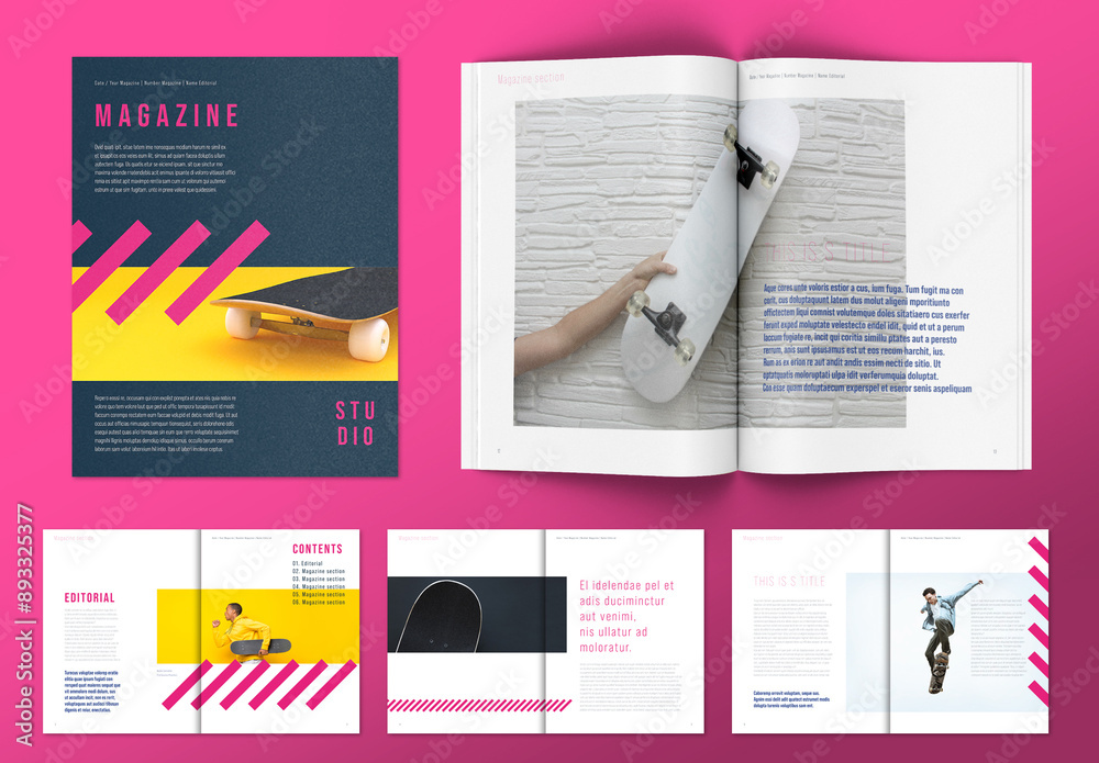 Minimalist Magazine Layout Stock Template | Adobe Stock