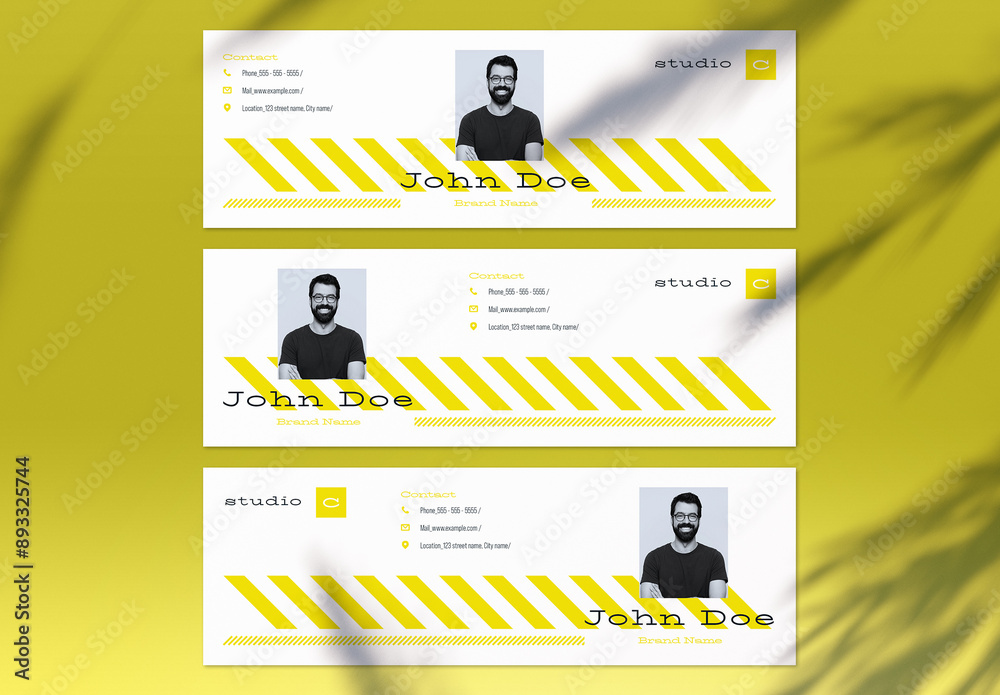 Set Creative Email Signatures Layout Stock Template | Adobe Stock