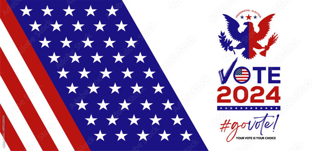 USA vote 5 november 2024 vector illustration with POTUS emblem and vote ...