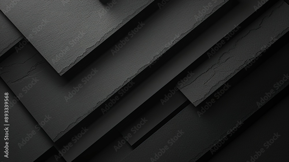 Dark graphite grey abstract textured geometric stepped background with ...